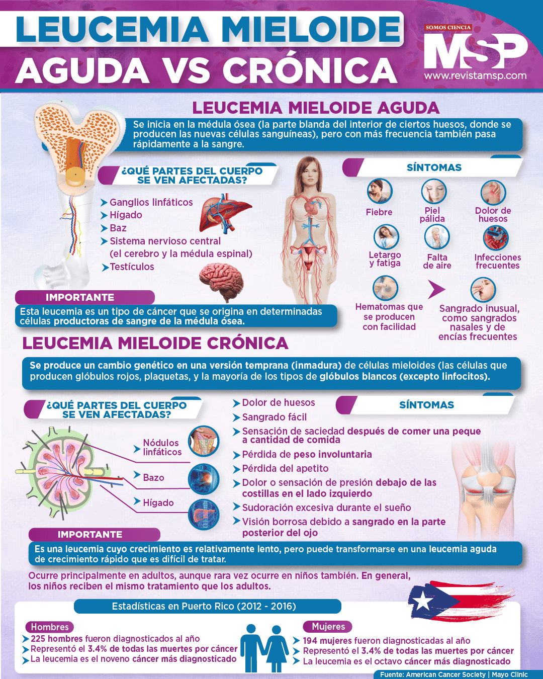 Leucemia mieloide aguda vs crónica
